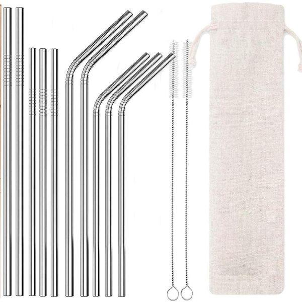 10 PC Reusable Stainless Steel Straws